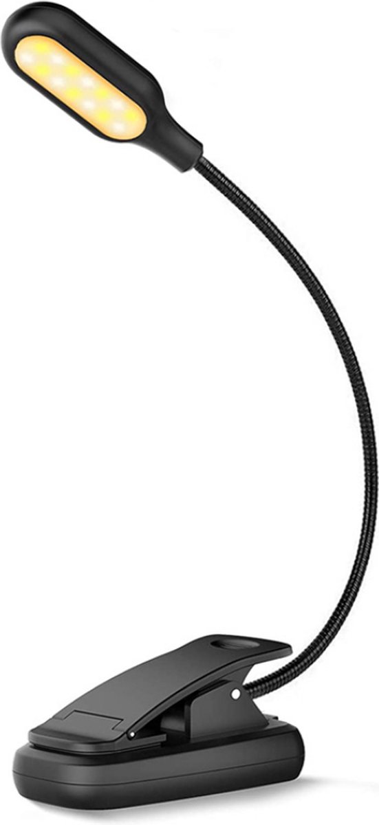 Twiish® LED Leeslampje voor Boek – USB Oplaadbare Leeslamp met Klem ...