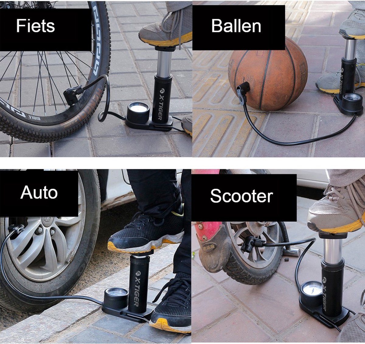 x-Tiger - Fietspomp Mini - Inclusief meter - Fietspompen - Fietspomp - Racefiets -... | bol