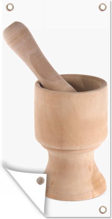 Décoration murale d'extérieur Un mortier et un pilon en bois - 80x160 ...