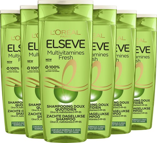 L'Oréal Paris Elsève MultiVitamines Fresh Shampoo - 6 x 250 ml | bol.com