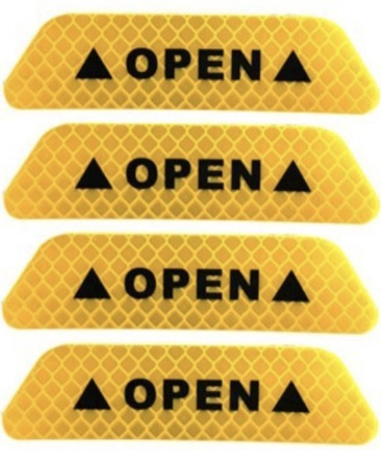 4x reflecterende open sticker - waarschuwing pas op open sticker ...