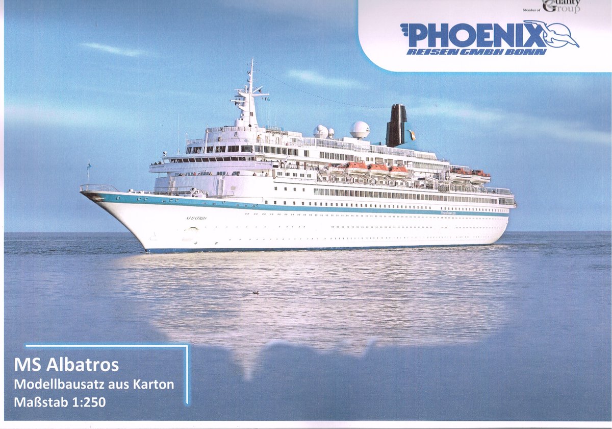 bouwplaat, modelbouw in karton van het cruiseschip Albatros, schaal 1/ ...