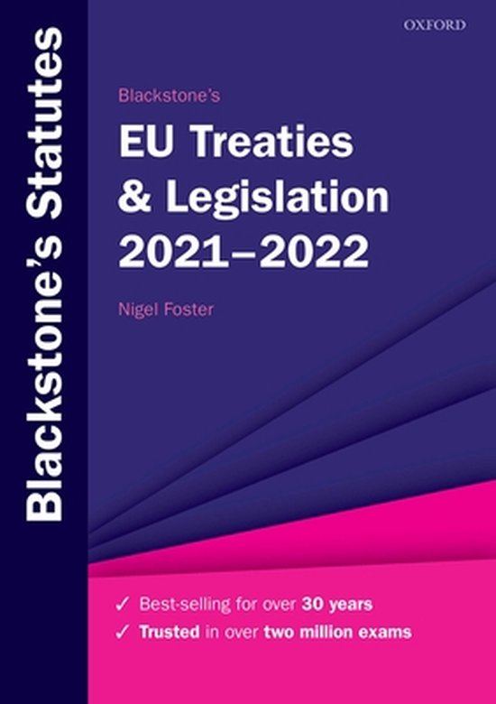 Blackstone's EU Treaties & Legislation 2021-2022 | 9780192898401 ...