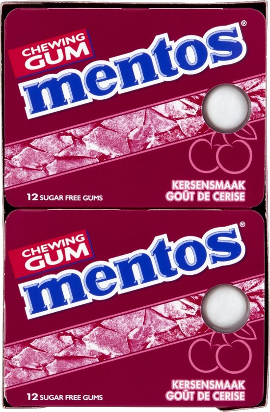 Mentos | Gum | Cherry Mint | Blister | 12 stuks | bol.com
