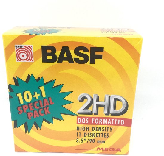 BASF Diskette - 2HD DOS Formatted 3.5" Floppy Diskettes - 10+1 Special ...