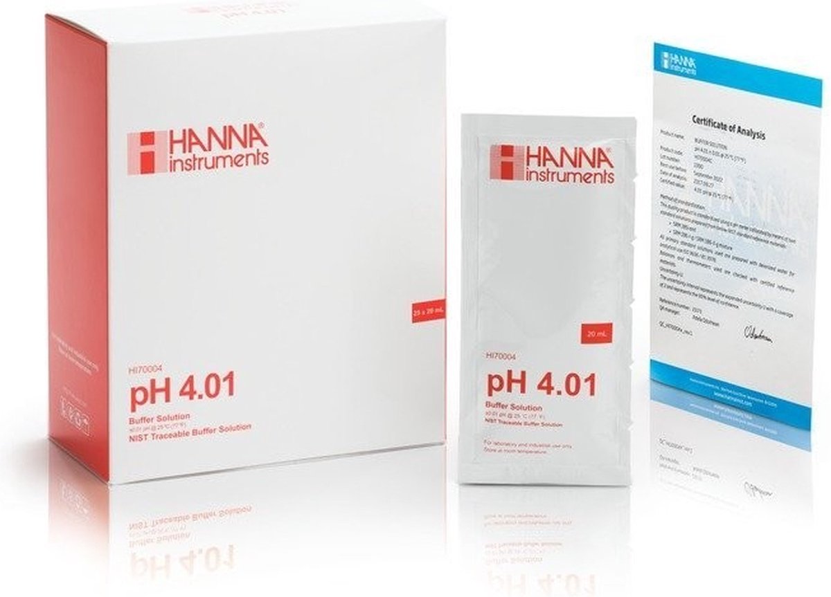 Hanna Instruments Kalibratievloeistof HI70004P buffer pH4.01, doos a 25 stuks | bol.com