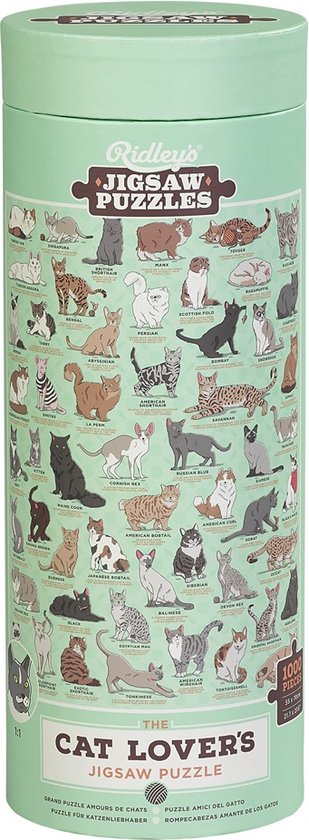 Cat Lovers jigsaw puzzle grote katten legpuzzel 1000 stukjes - Ridley | bol