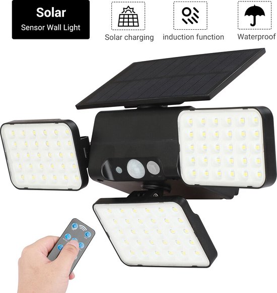 Solar lamp - 90 LED - Buiten - Zonne-energie - Zonlicht - Waterdicht ...