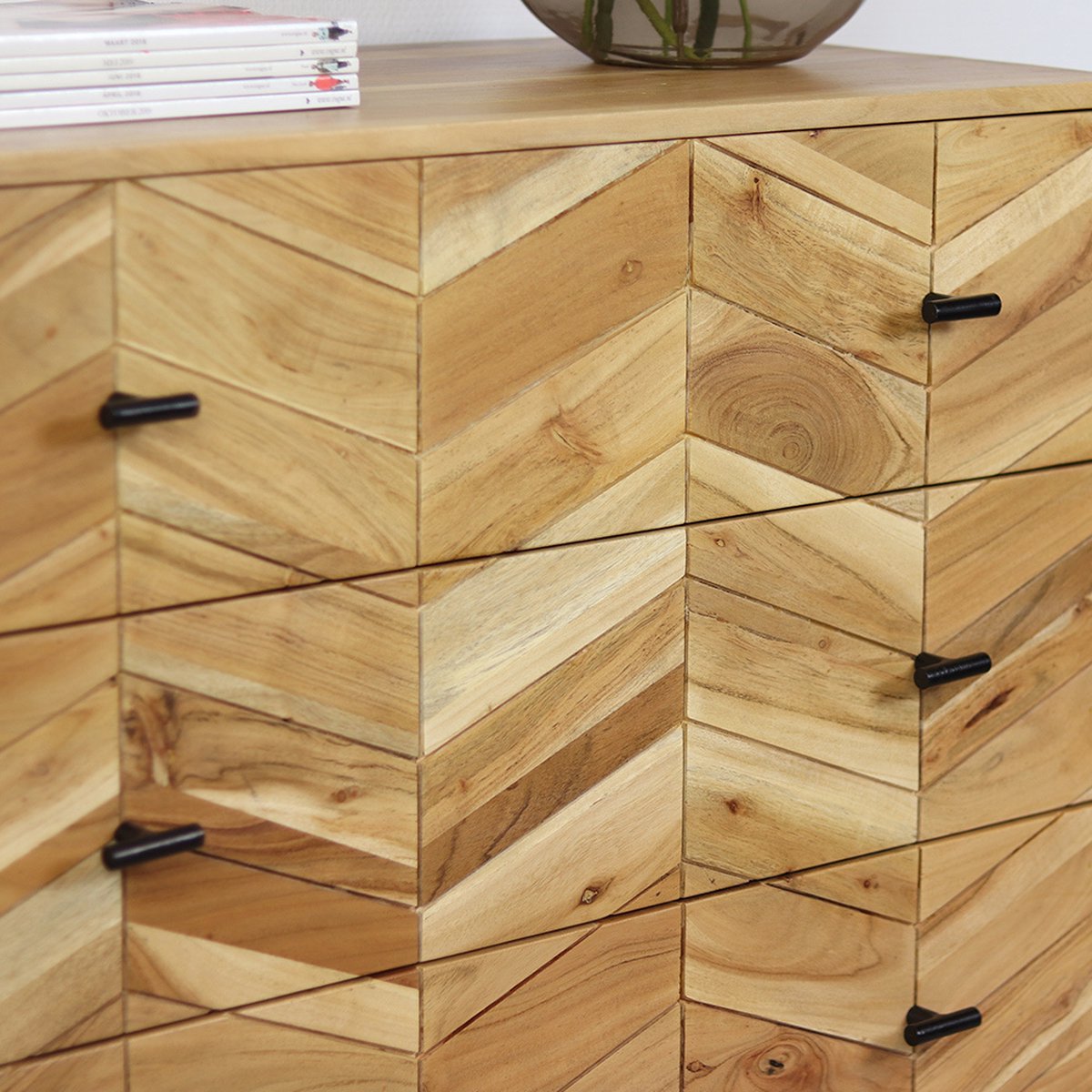 Ladenkast Sulkava acaciahout 90 x 40 x 85 cm | bol.com