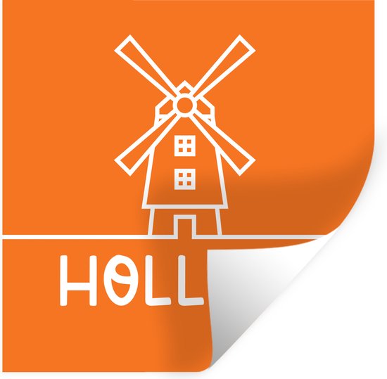 Muurstickers - Sticker Folie - Holland - Molen - Oranje - 100x100 cm ...