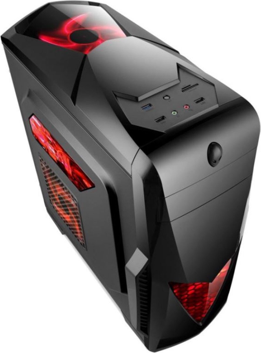 ATX Gaming Behuizing - Alien, transparant zijpaneel, USB 3.0 zwarte ...