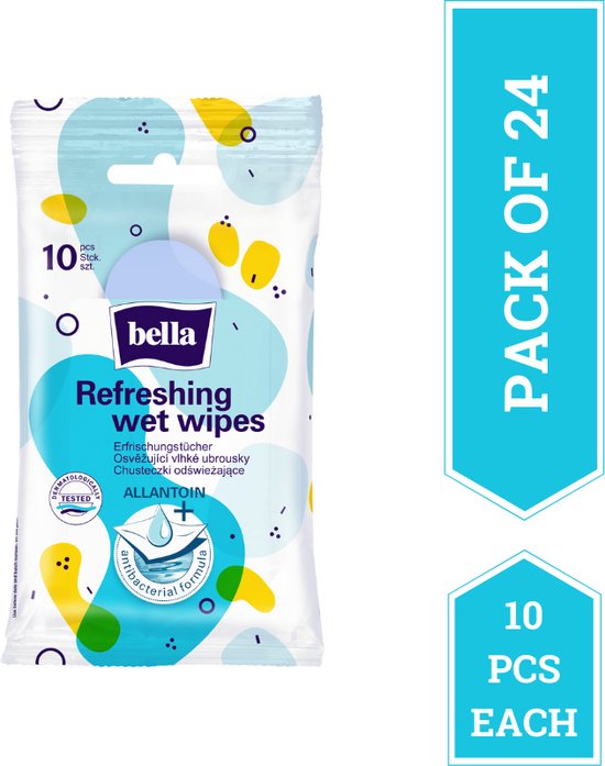 Bella Refreshing Wet Wipes Antibacterieel (10 stuks per verpakking ...