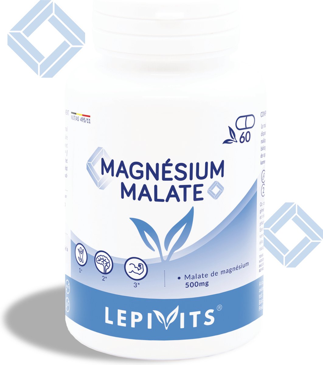 Magnesium Malaat | 60 Capsules VEGAN | Bevordert een gezonde werking ...