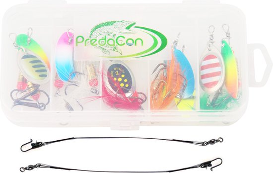 Kunstaas Spinner Set 'Tropical' met stalen onderlijnen - 13-delig ...