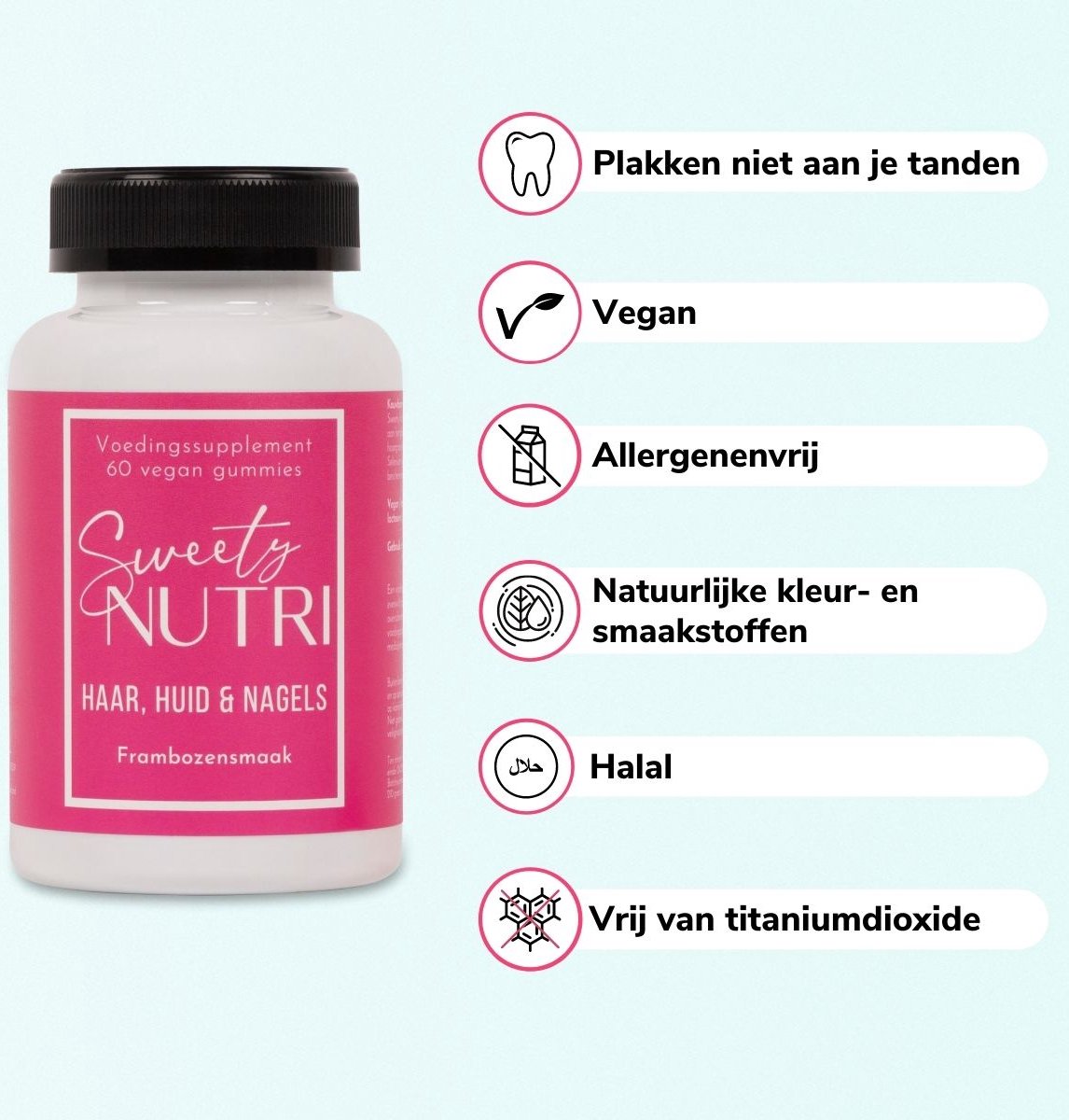 Sweety Nutri - haar, huid & nagels - 100% vegan - Haar vitamines gummies met o.a.... | bol.com