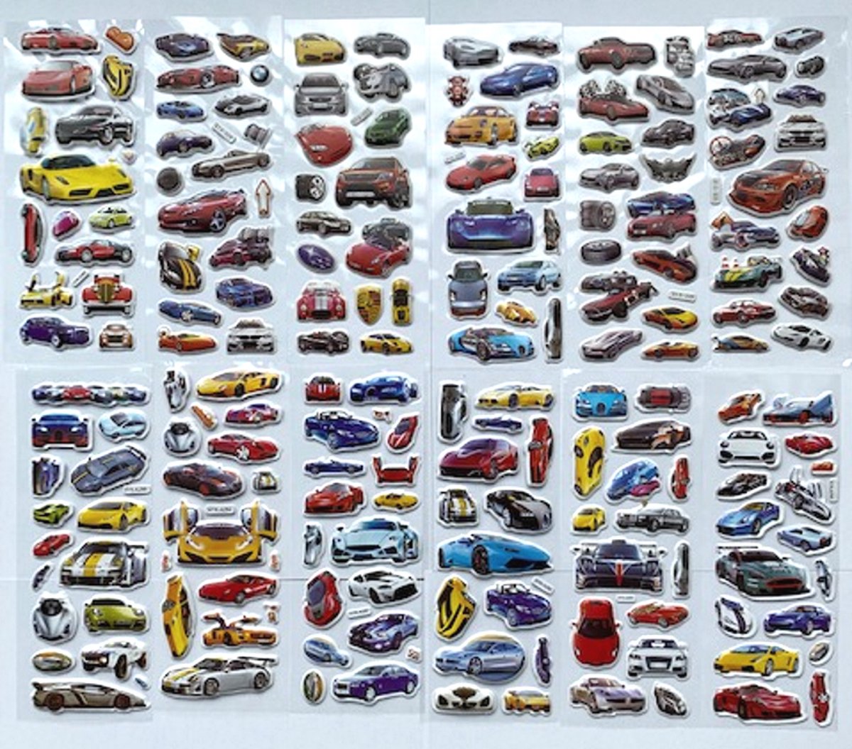 150+ Stickers Auto - 12 Stickervellen Auto's - Verschillende Sets ...