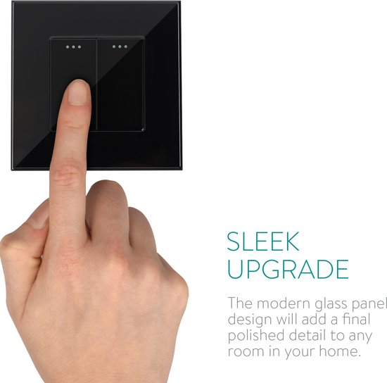 Navaris dubbele lichtschakelaar voor wand - Lichtknop van glas - Licht ...