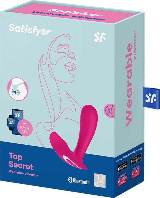 Satisfyer, draagbare Bluetooth vibrator, Top Secret, 11 cm, met app, draagbare vibrator | bol