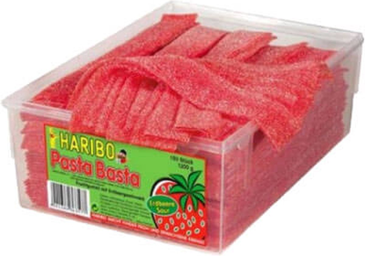 Haribo Pasta Basta Aardbei - 150 stuks - 1125g | bol