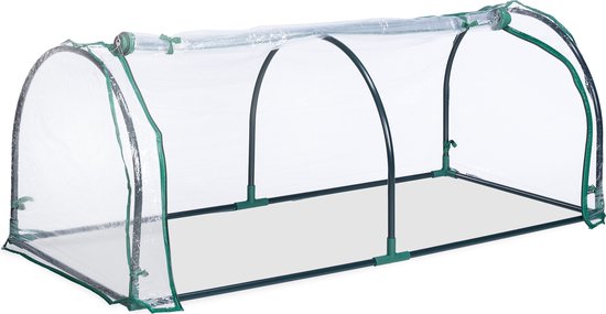 Relaxdays kweekkas tunnel met raam - kleine tuinkas - ronde broeikas ...