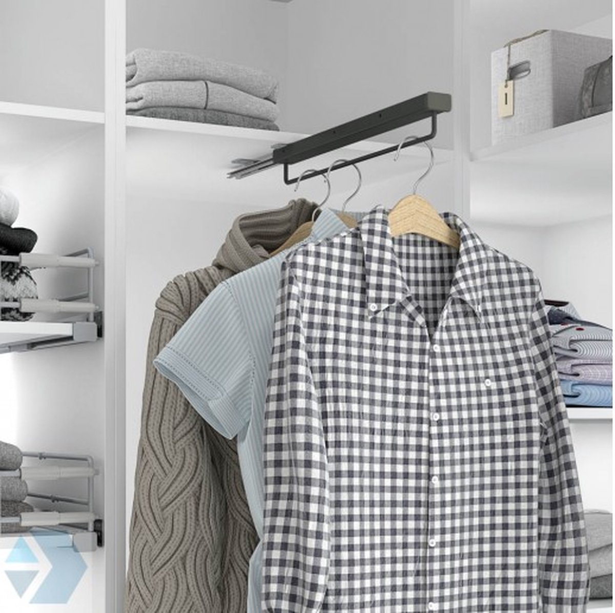 Eleganca uittrekbare kledingroede – 37 cm inbouwdiepte – zwarte ...