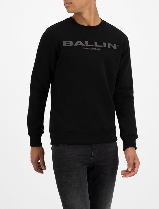 Ballin Amsterdam - Heren Slim Fit Sweater - Zwart - Maat XL | bol.com