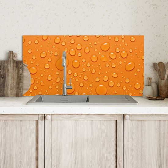 Spatscherm keuken 60x30 cm - Kookplaat achterwand Water - Druppels ...