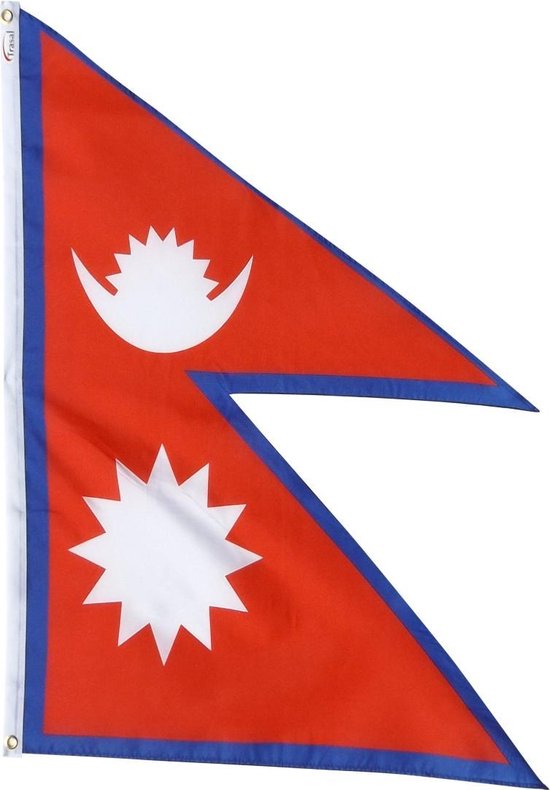 Trasal - vlag Nepal - nepalese vlag - hoogte 90 cm - contour gesneden | bol