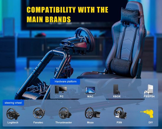 NordHaus Sim Racing Cockpit - Race Simulator Cockpit - Stuurstandaard ...