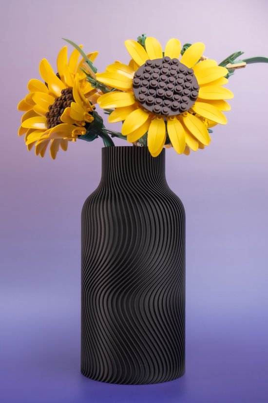 Wavy vaas - Zwart - H24cm - Moderne vaas van bio plastic - Geschikt ...