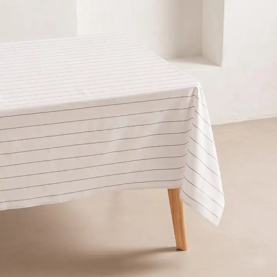 GAMUSI Tafelkleed met reliëflijnen, katoen, modern ontwerp, tafel BAS ...