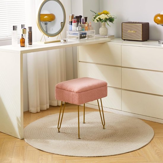 DYNA® Kaptafel Stoel - Stoel - Kruk - Roze - 40cm x 30cm x 48cm | bol
