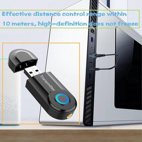 Bluetooth-zender - Draagbare draadloze Bluetooth 5.0-adapter - 3,5 mm ...