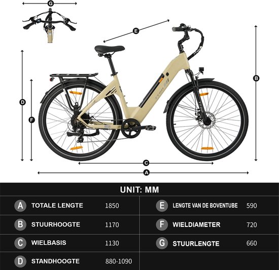 Elektrische Fiets TTGO C3 - 36V 18AH Accu - Actieradius Tot 120 Km ...