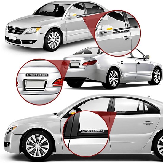 1 stuk 3D Auto Limited Edition Logo 3D Gel Silicone Stickers - zilver ...