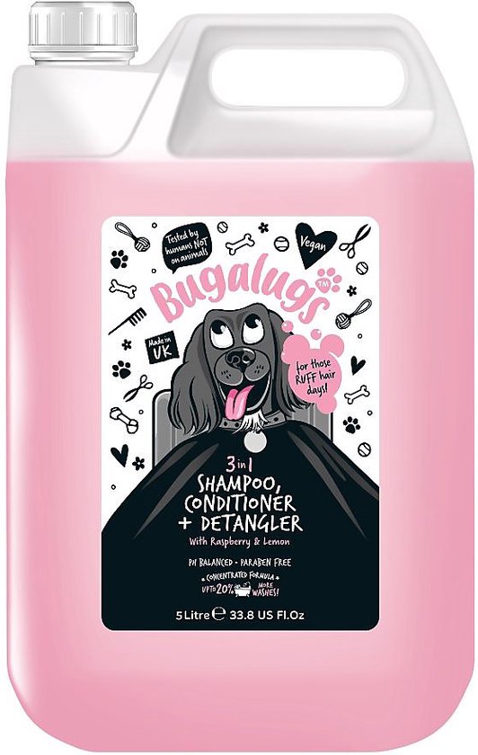 Bugalugs 3 in 1 Dog Shampoo Conditioner & Detangler 5 Ltr | bol