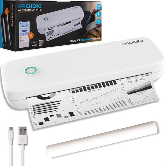 A4 Pocket Printer voor Smartphone - Verzendlabel - 300 dpi - Mini ...