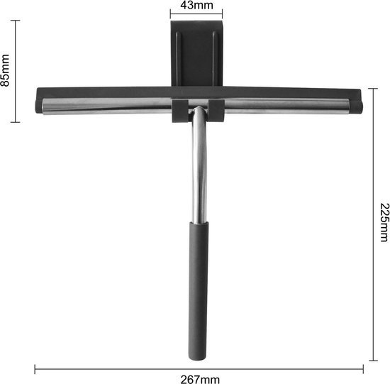 Luxe Douchewisser RVS en siliconen - met houder ophangsysteem ...