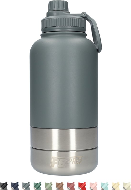 Honden drinkfles met voerbakken - Waterfles hond - Dubbelwandig ...