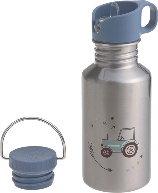 Kids RVS Fles met sportdeksel 500 ml Adventure Tractor - Lässig ...