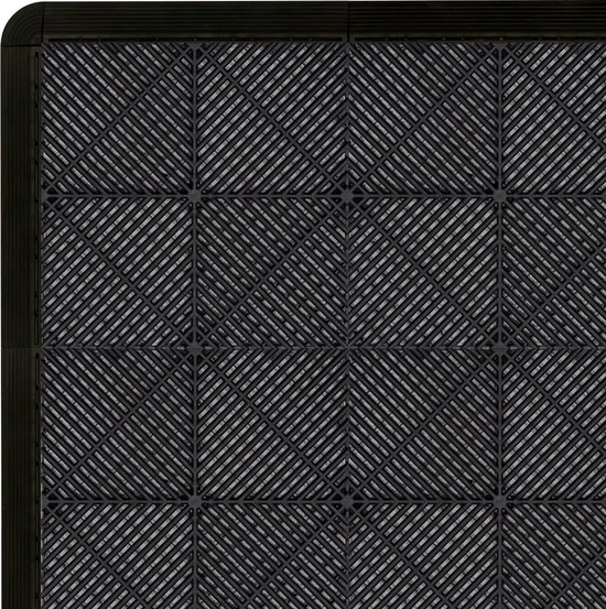 Modulaire geventileerde kliktegels van zwart polypropyleen 3,2m x 6m ...