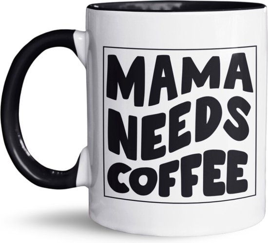 NietMokken.nl - Grappige Mok "Mama Needs Coffee" - 325 ml Beker/Tas - Aan Beide Zijden... | bol