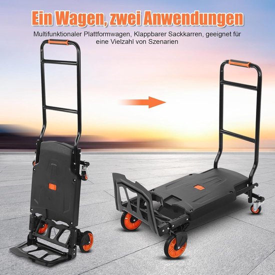 Vouwzak Heavy Duty 350LB Capaciteit Kar Opvouwbare Hand Truck Draagbare ...