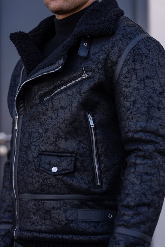 Winterjas | Stijlvolle leren | Winterjas heren met fleece voering | M | bol