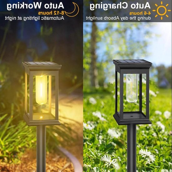 Zonnelampen buiten tuin waterdicht IP65 tuindecoratie auto aan-uit - 4 ...