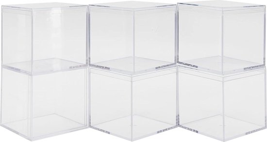 Kleine Doorzichtige Acryl Opbergdoos - Transparante Plastic Vierkante ...