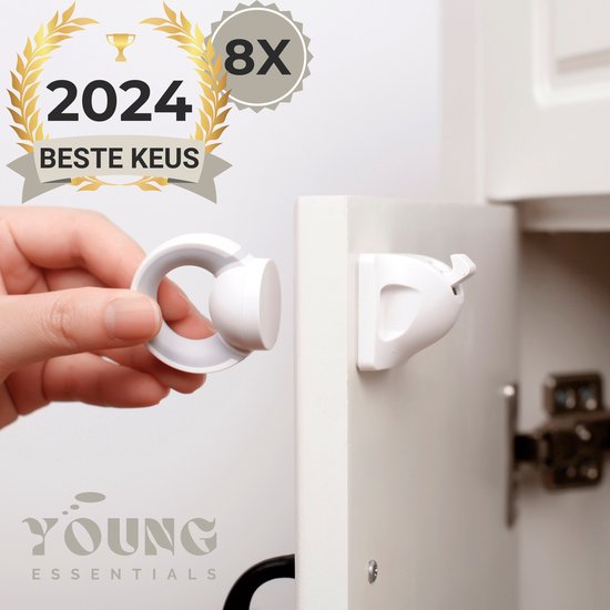 Young Essentials - Kinderslot Kastjes - Magnetisch - 8 Stuks - Wit ...