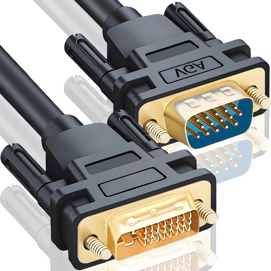 DVI Dual Link 24+1 Pin to VGA Converter for Monitor PC - Black | bol