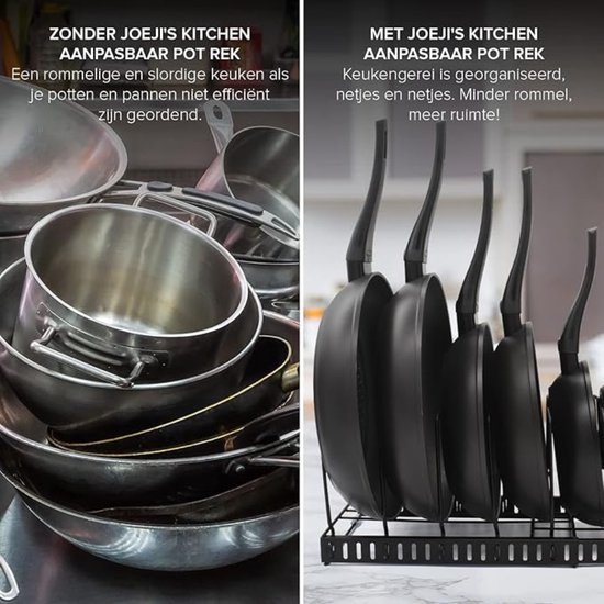 Equivera dekselrek - Uitschuifbaar kookgerei rek en pottenorganizer ...