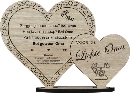 Geschenk Oma Gepersonaliseerd | Cadeau Grootmoeder | Houten Wenskaart ...